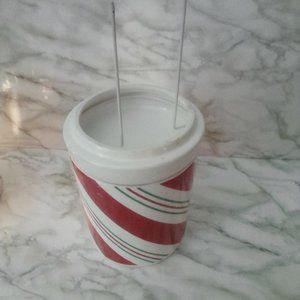 TELEFLORA GIFTS | Holiday | Vtg Teleflora Candy Strip Glass Container ...